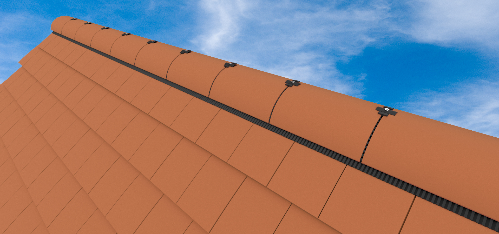 Hambleside Danelaw - Dry Ridge and Hip System for Clay Tiles - 6000mm