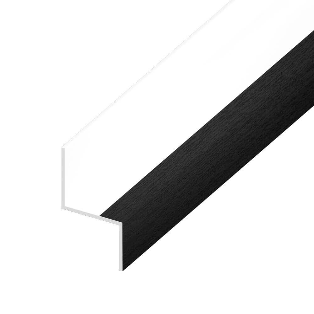 UPVC Shiplap Cladding - Angle Trim - 125mm - Black Ash (5m)