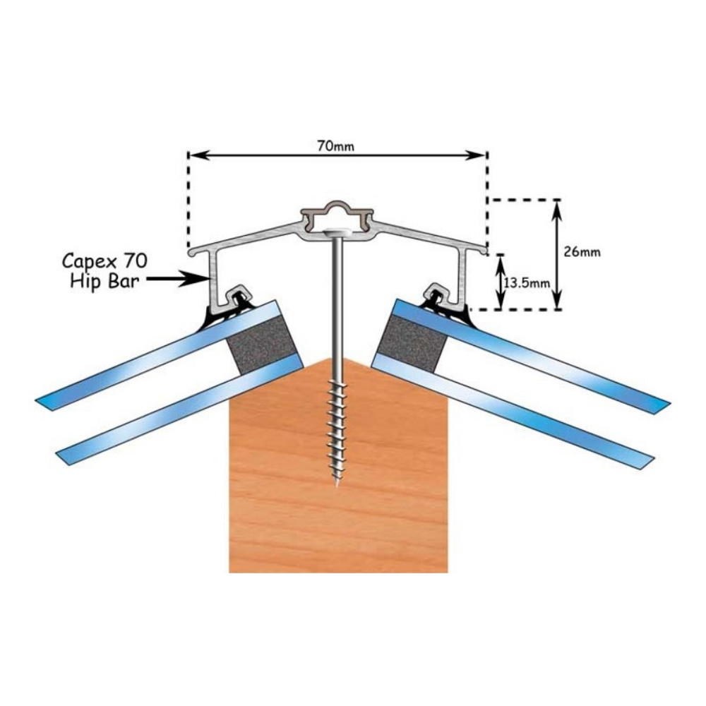Storm Capex 70 Concealed Fix Hip Bar