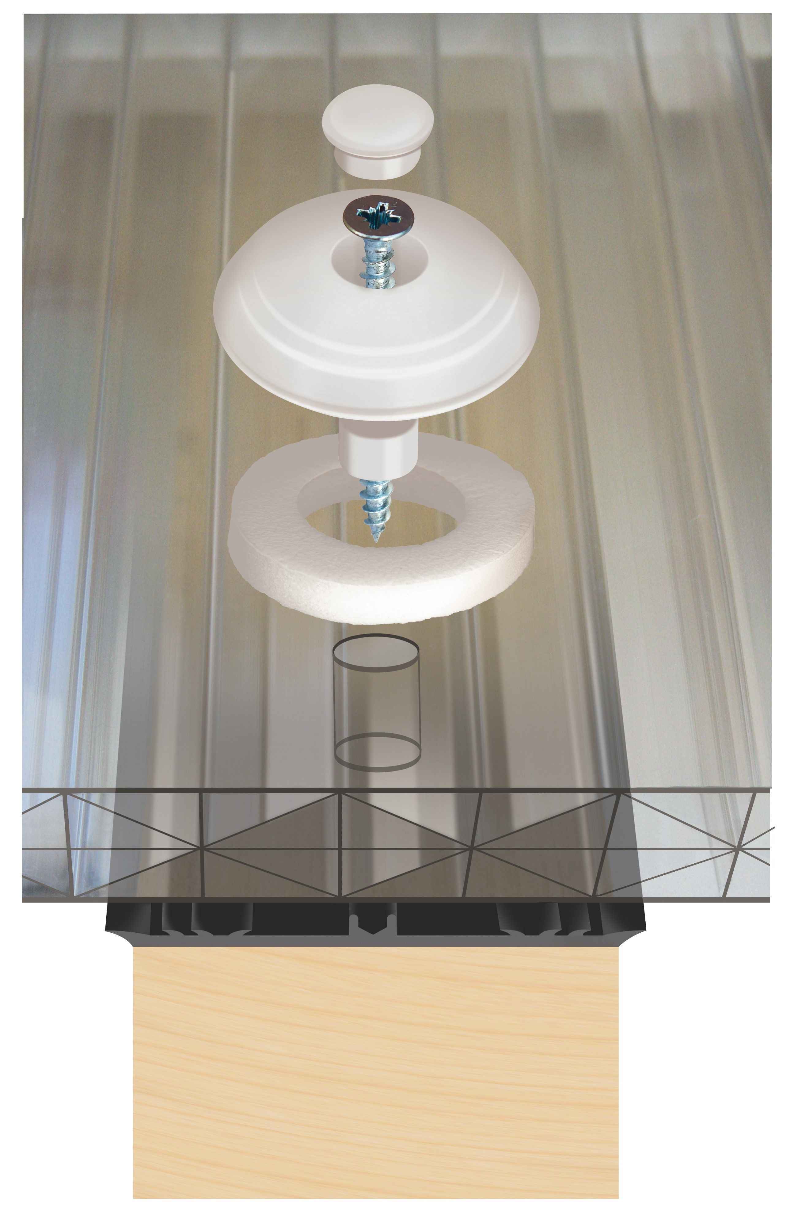 Poly X Polycarbonate Sheet Fixing Buttons (Pack of 10)