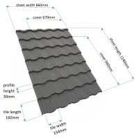 Corotile Lightweight Metal Roofing Sheet - Charcoal - 1140x860mm